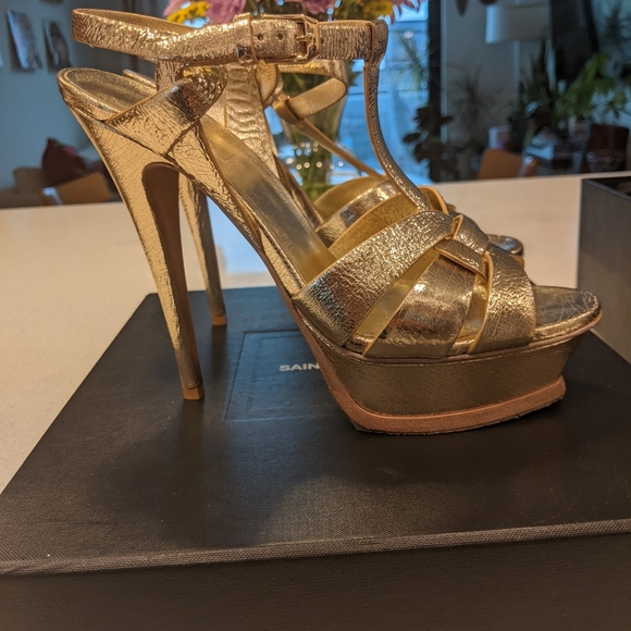 Yves Saint Laurent | Shoes | Ysl Tribute Platform Sandals | Poshmark